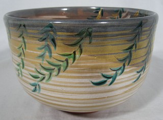 Kyoyaki Tea Bowl With Sagi And Yanagi - Japanese Tea Mart Rikyu