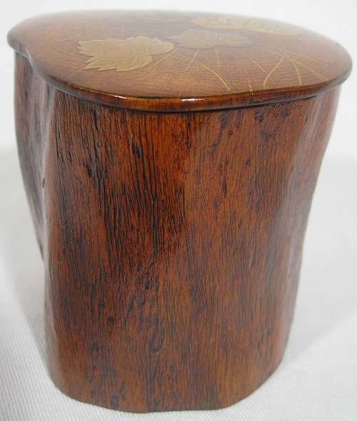 Tea Caddy In Kinrinji With Tsuta Makie - Japanese Tea Mart Rikyu