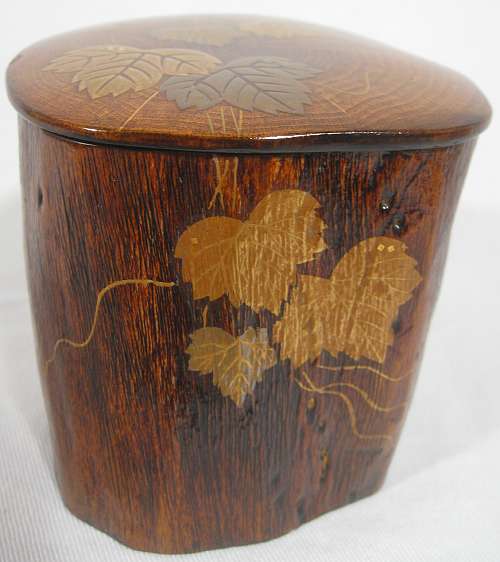 Tea Caddy In Kinrinji With Tsuta Makie - Japanese Tea Mart Rikyu